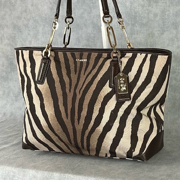 Coach | Bags | Coach Madison East West Tote Zebra Print | Poshmark
